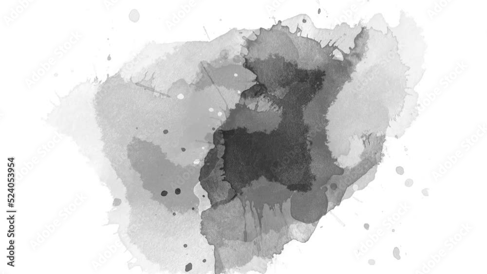 Vidéo Stock Ink splatters transition animation. watercolor black ink ...