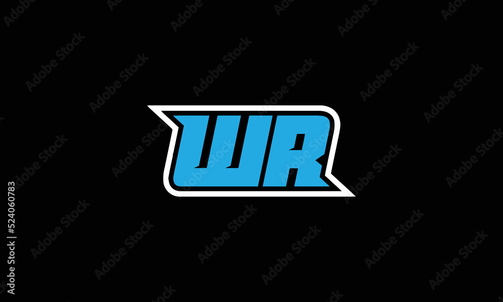 WR logo letter design on luxury background. RW logo monogram initials ...