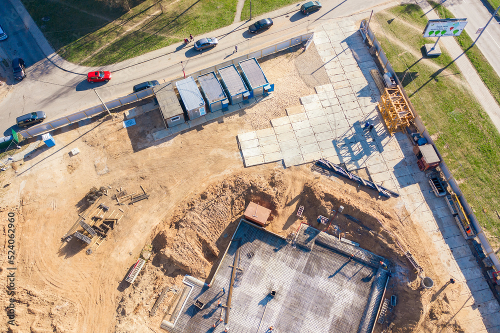 Construction site, construction of a residential multi-storey building ...