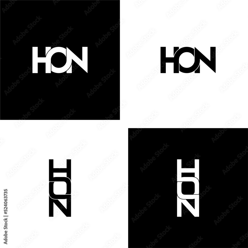 hon letter original monogram logo design set Stock Vector | Adobe Stock