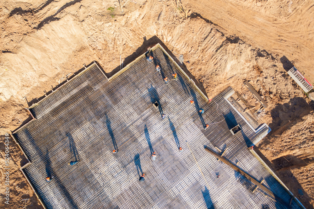 Construction site, construction of a residential multi-storey building ...