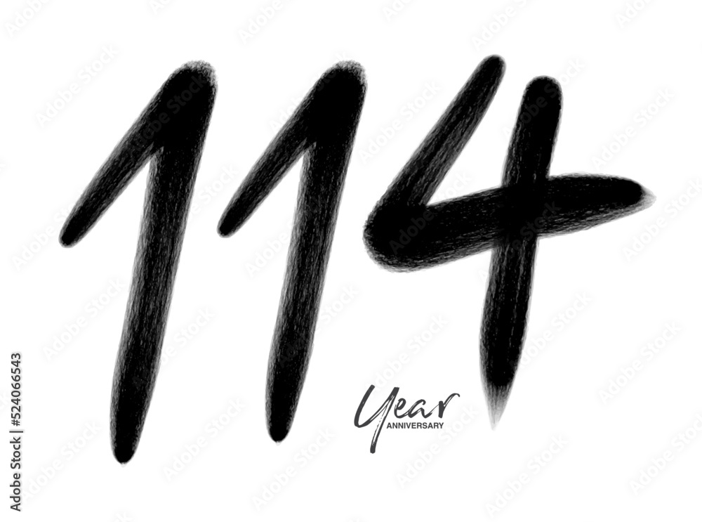 114 Years Anniversary Celebration Vector Template, 114 number logo ...