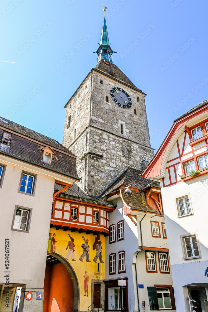 Foto de Aarau, Obertor, Obertorturm, Graben, Rathausgasse, Altstadt ...