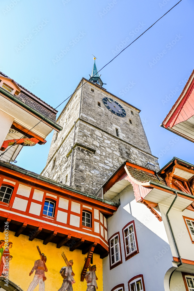 Aarau, Obertor, Obertorturm, Graben, Rathausgasse, Altstadt ...