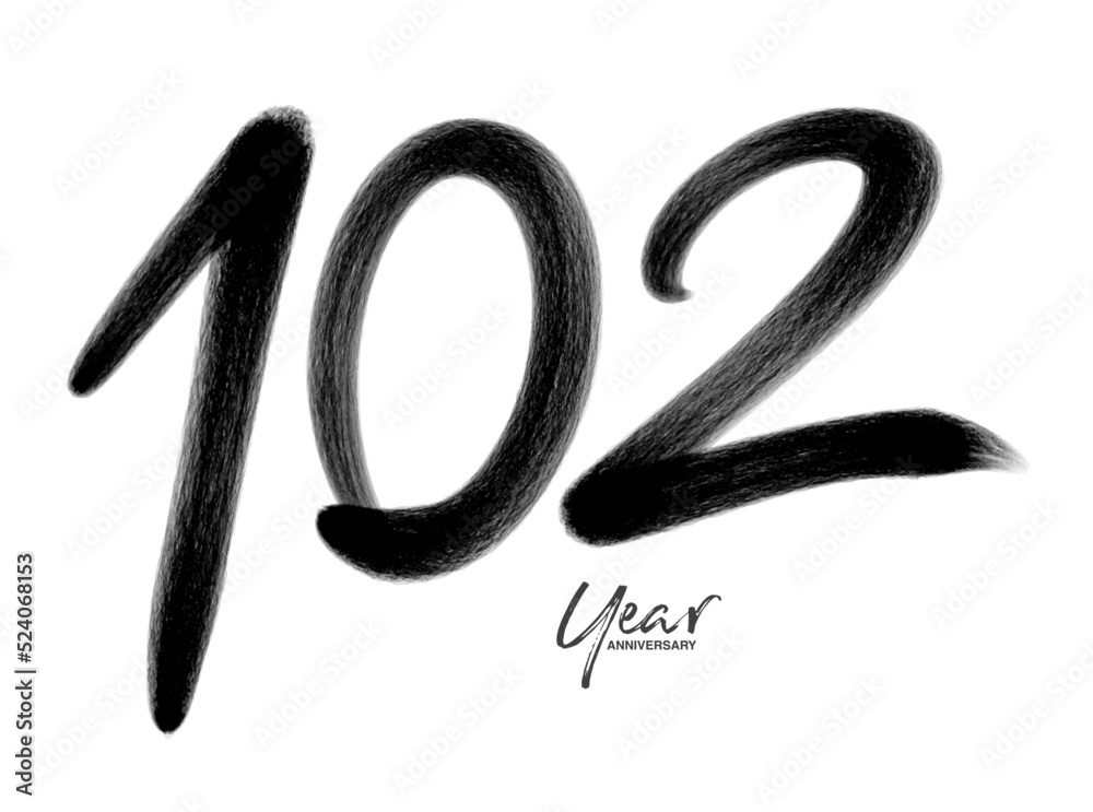 102 Years Anniversary Celebration Vector Template, 102 number logo ...