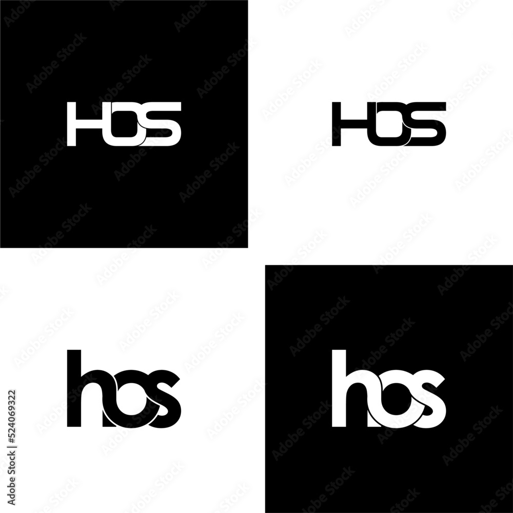 hos letter original monogram logo design set Stock Vector | Adobe Stock