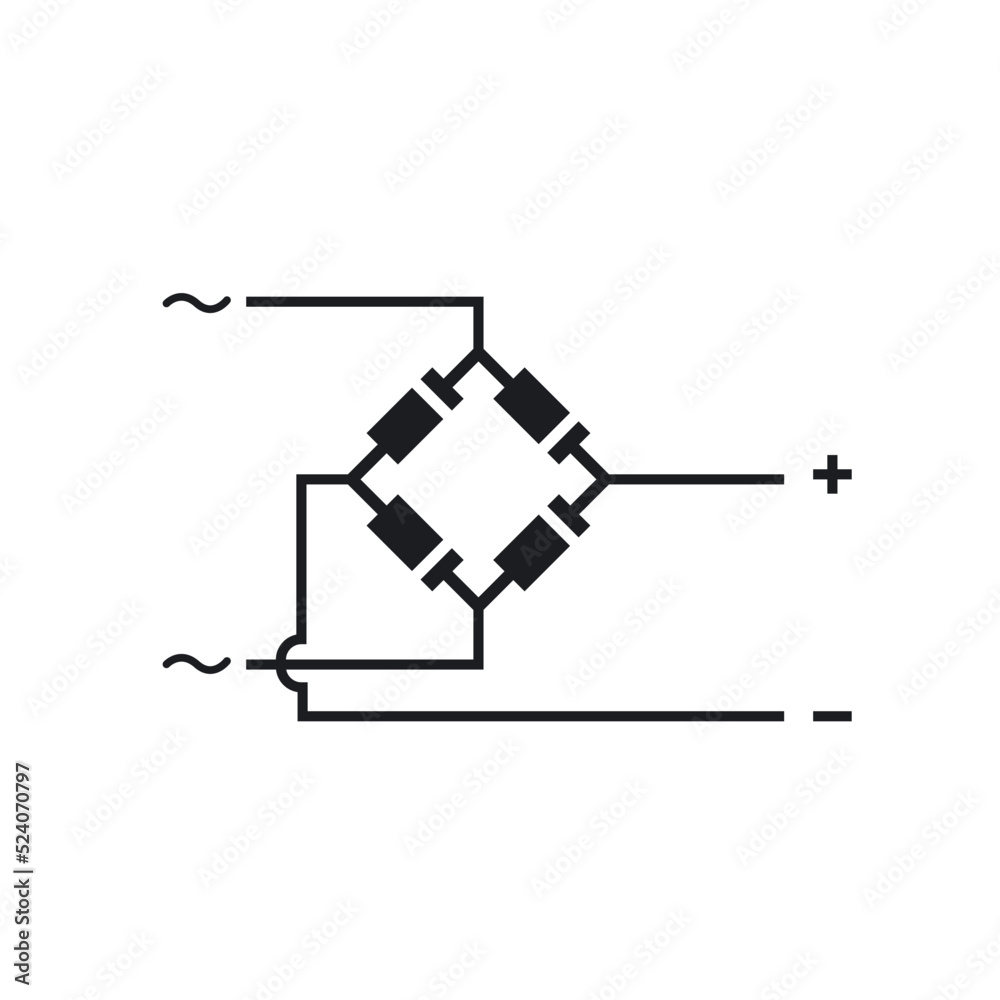 diode bridge circuit vector illustration concept design Stock Vector ...