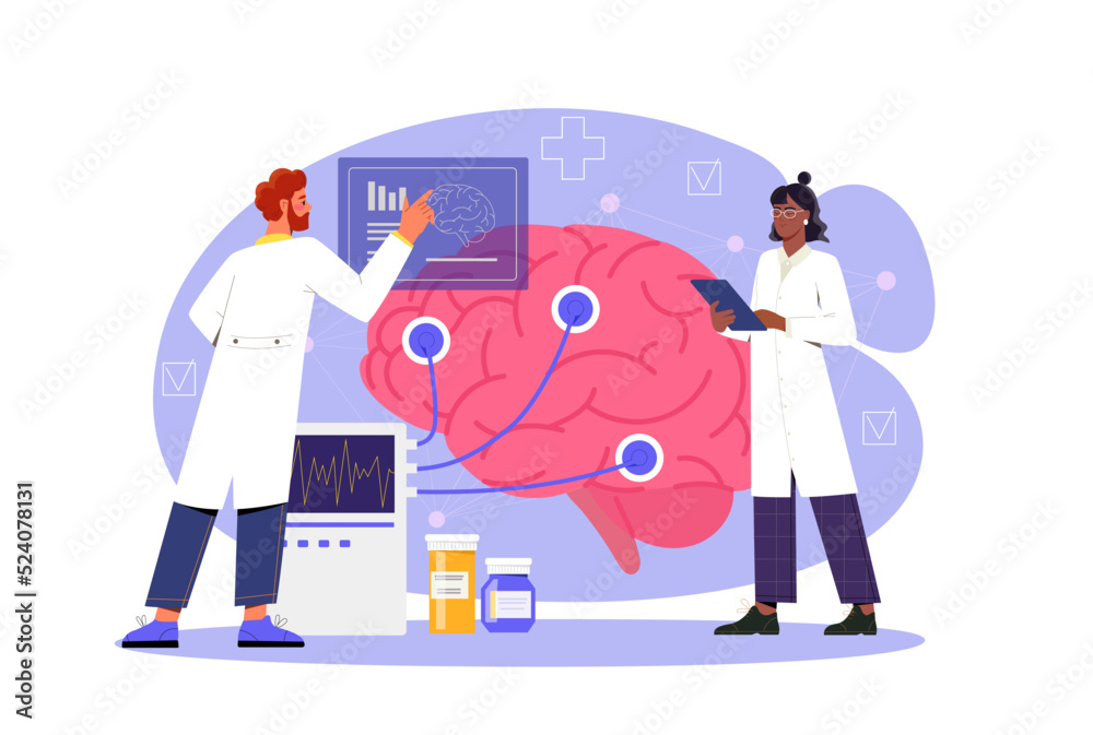 Doctor neurologist concept. Young male and female therapists or ...