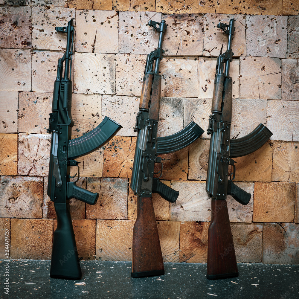 Shooting range and ak 47 guns Stock Photo | Adobe Stock