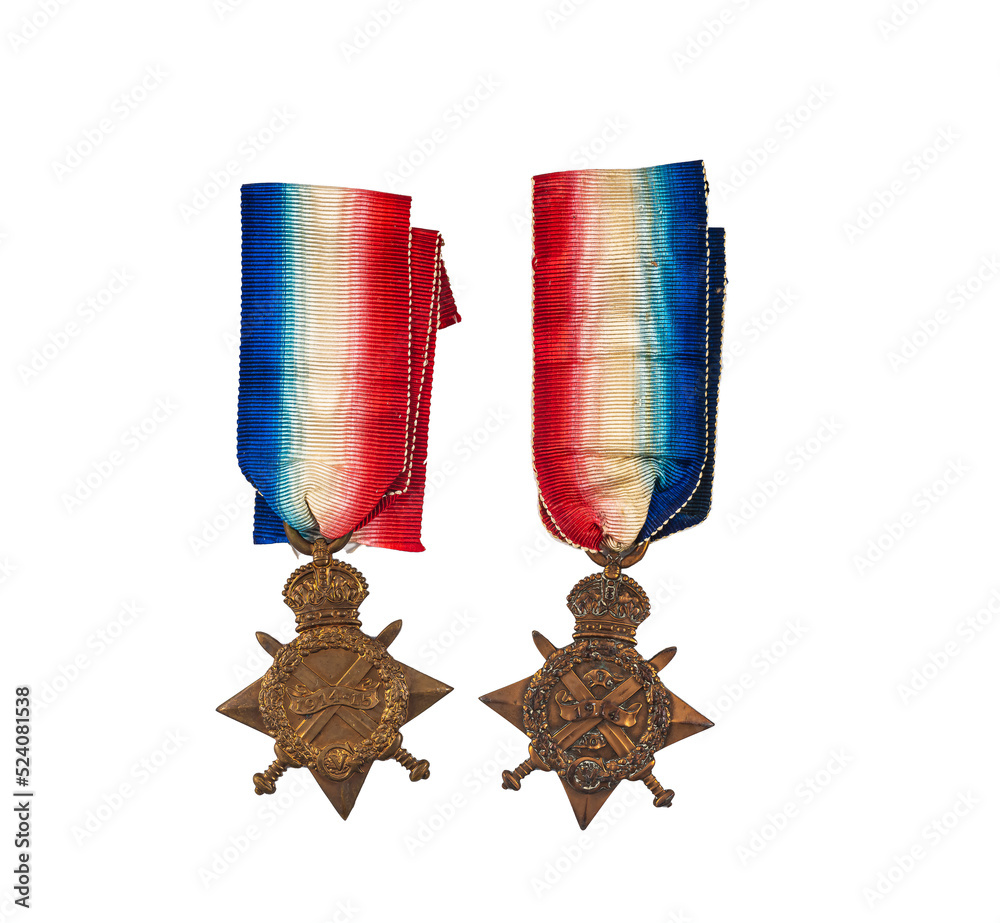 The 1914 (aka the Mons Star) and the 1914-15 Star, British campaign ...