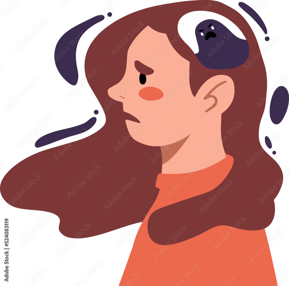 Woman anxiety attack. Frustrated woman with mental problem experiencing ...