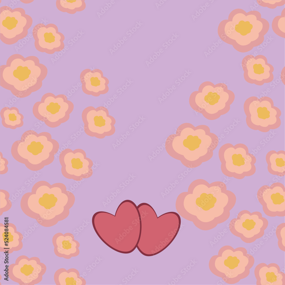 Cute postcards and posters for the holiday love, hearts, flowers ...