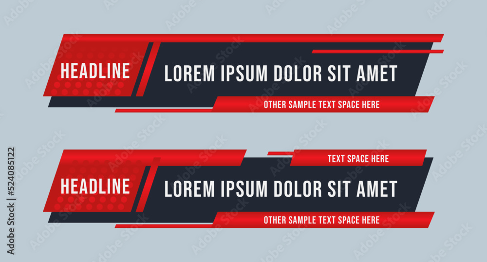 Editable modern lower thirds set template Header title set template ...