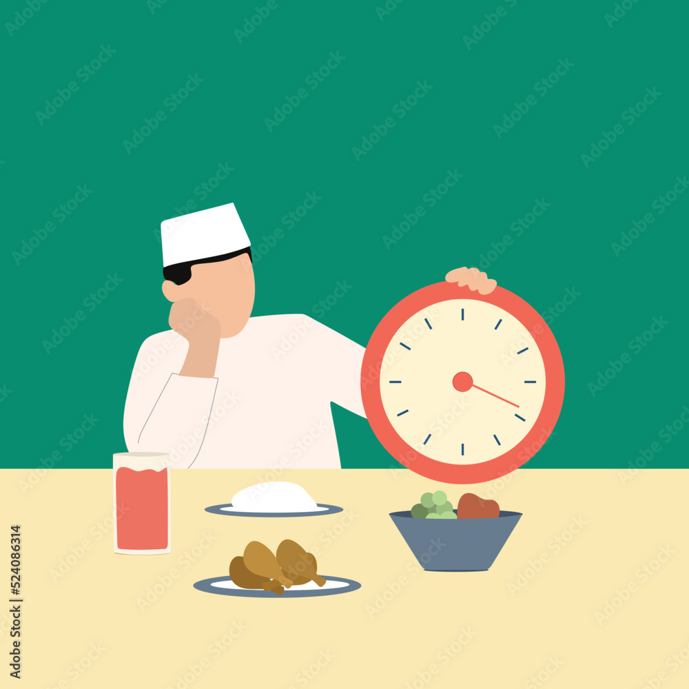 Simple Vector illustration drawing of a Man sitting and holding a big ...