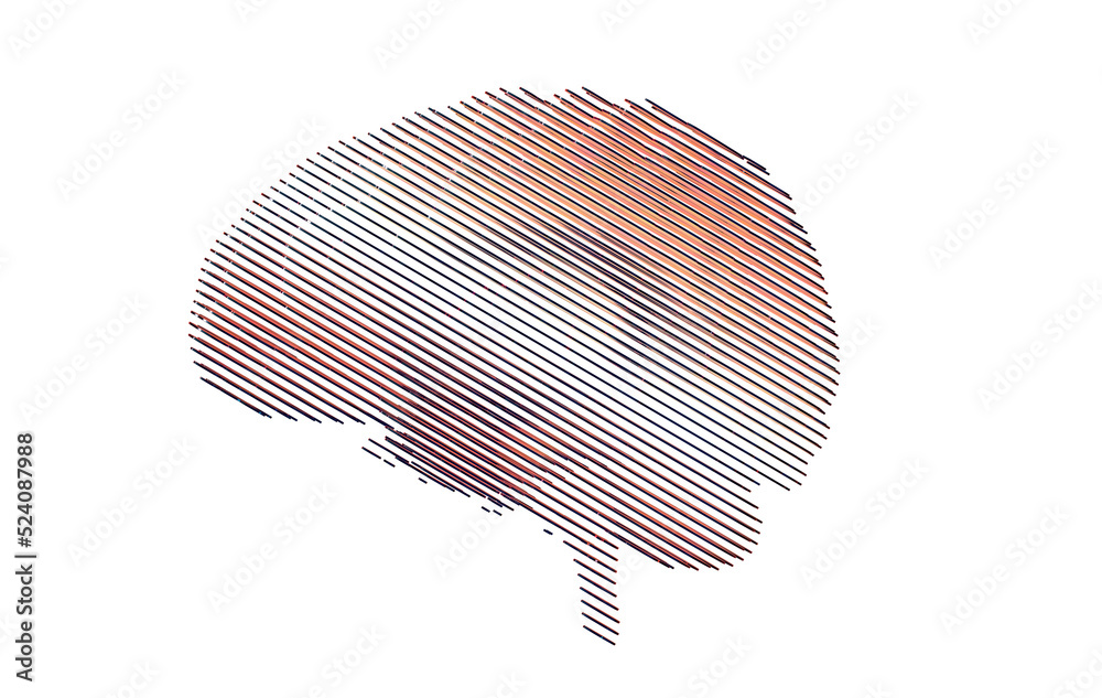 Human brain activity with plexus lines.. External cerebral connections ...
