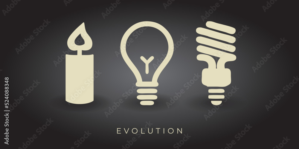 Evolution of lighting. Vector illustration. Stock Vector | Adobe Stock