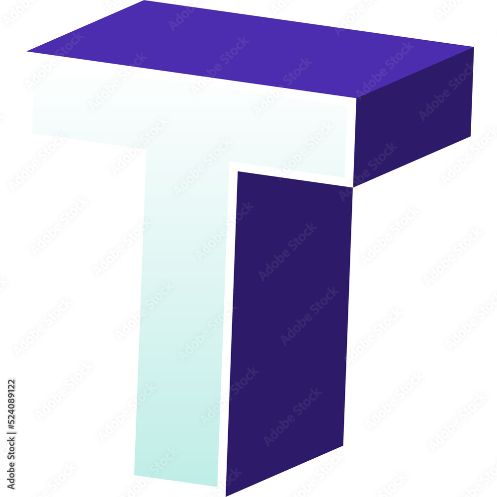 Alphabet 3D type illustration. letter T. Stock Illustration | Adobe Stock