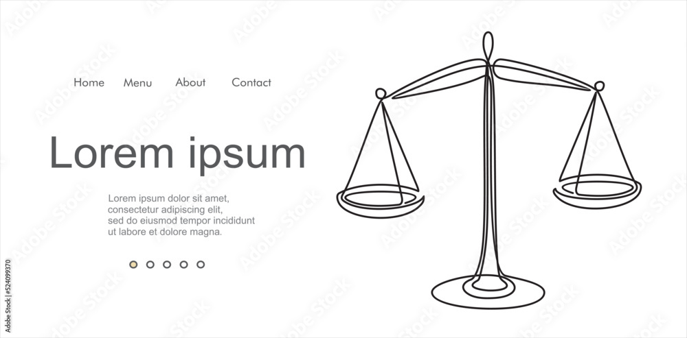 continuous one line vector drawing of scales. Line art. Illustration ...