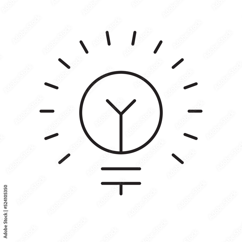 Light bulb icon. Electric lamp linear pictogram. Symbol of idea and ...