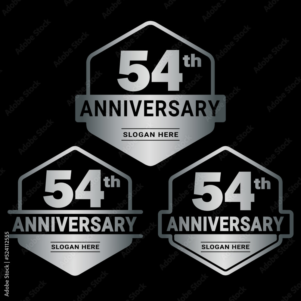 54 years anniversary celebration logotype. 54th anniversary logo ...