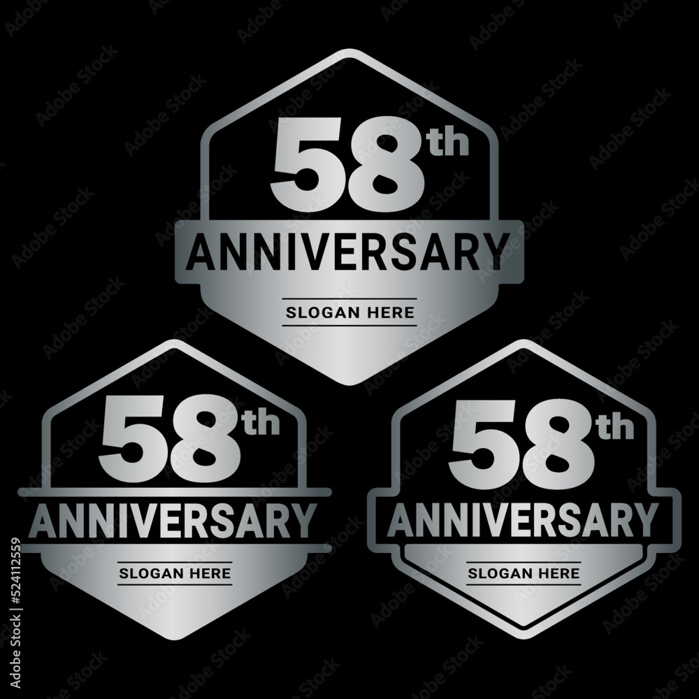 58 years anniversary celebration logotype. 58th anniversary logo ...