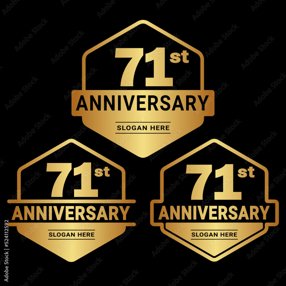 71 years anniversary celebration logotype. 71st anniversary logo ...