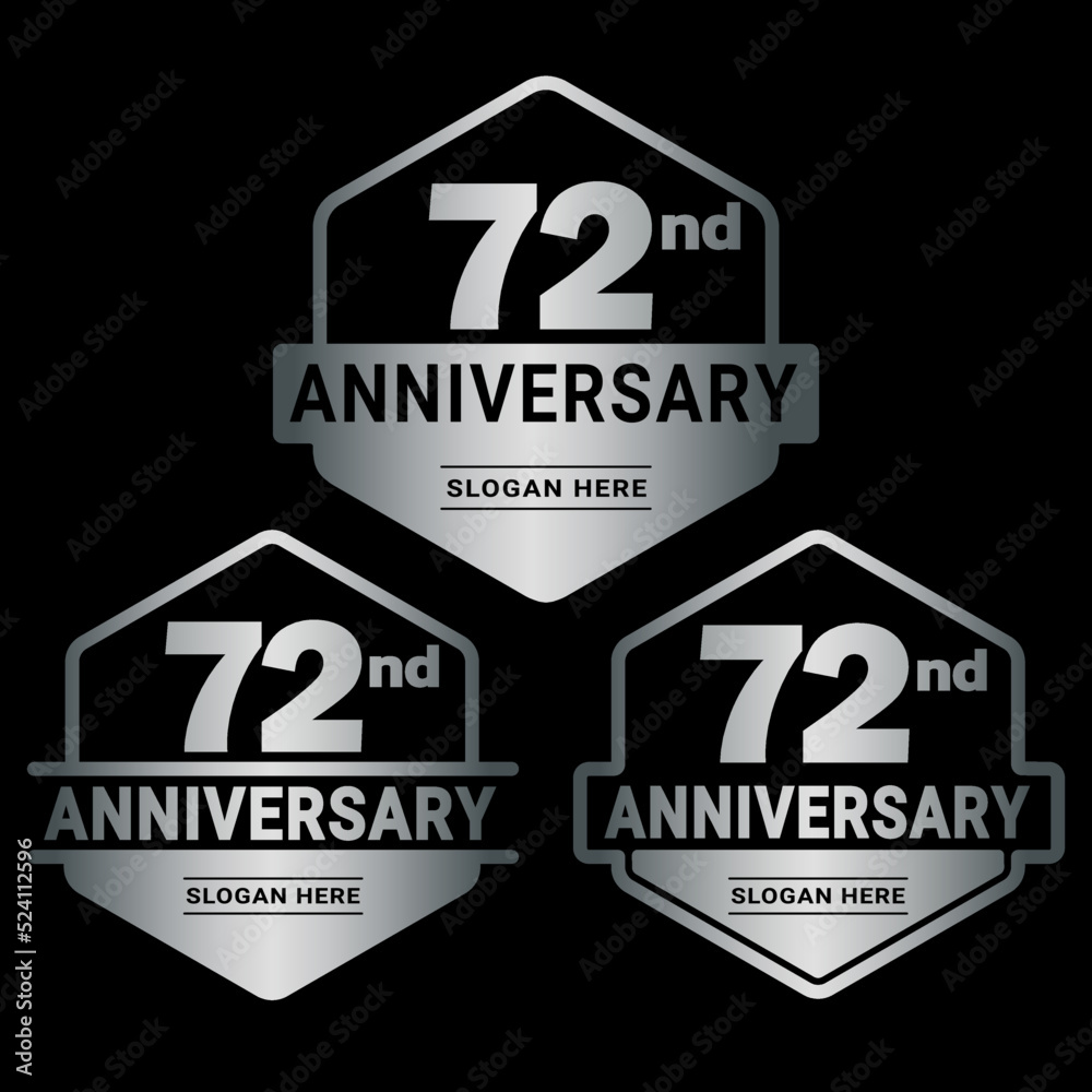 72 years anniversary celebration logotype. 72nd anniversary logo ...