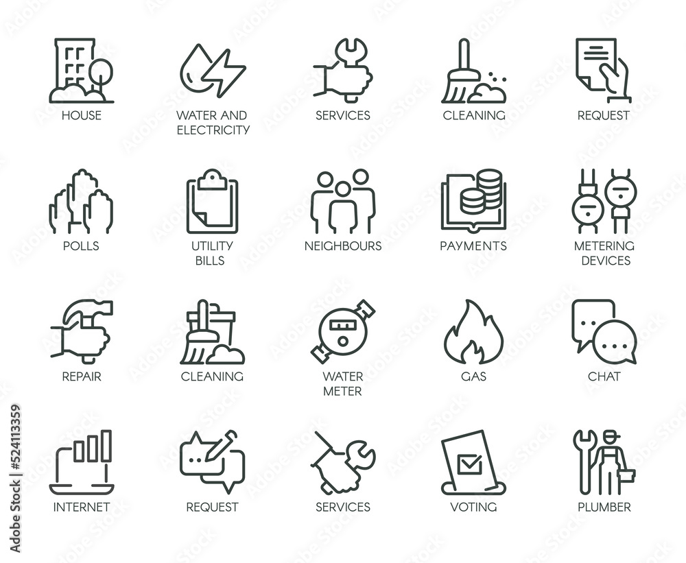 Premium Icons Pack on Housing and Communal Services Consumer Services ...