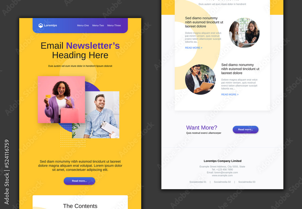 Corporate Email News Letter Stock Template | Adobe Stock
