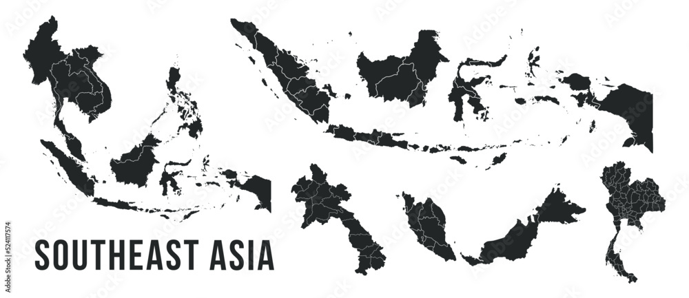 Poster Southeast Asia map templates – Wall Art | UkPosters