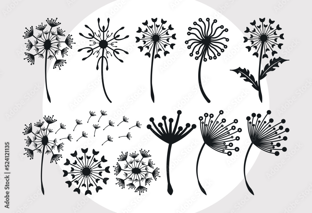 Dandelion SVG Bundle, Flower Svg, Summer Svg, Blossom Svg, Dandelion ...