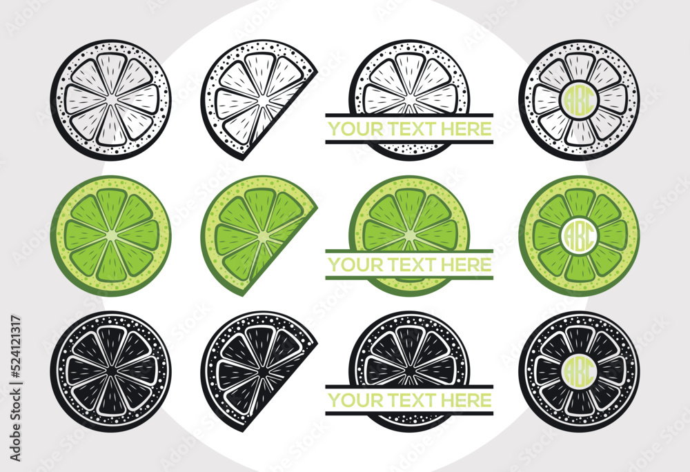 Lemon Slice SVG Bundle, Half Lemon Svg, Lime Svg, Fruit Svg, Summer Svg ...