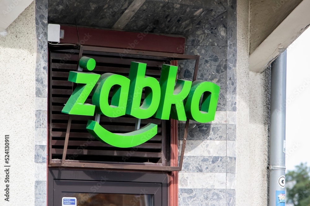 Zabka logo of the grocery stores chain in Poland Stock Photo | Adobe Stock