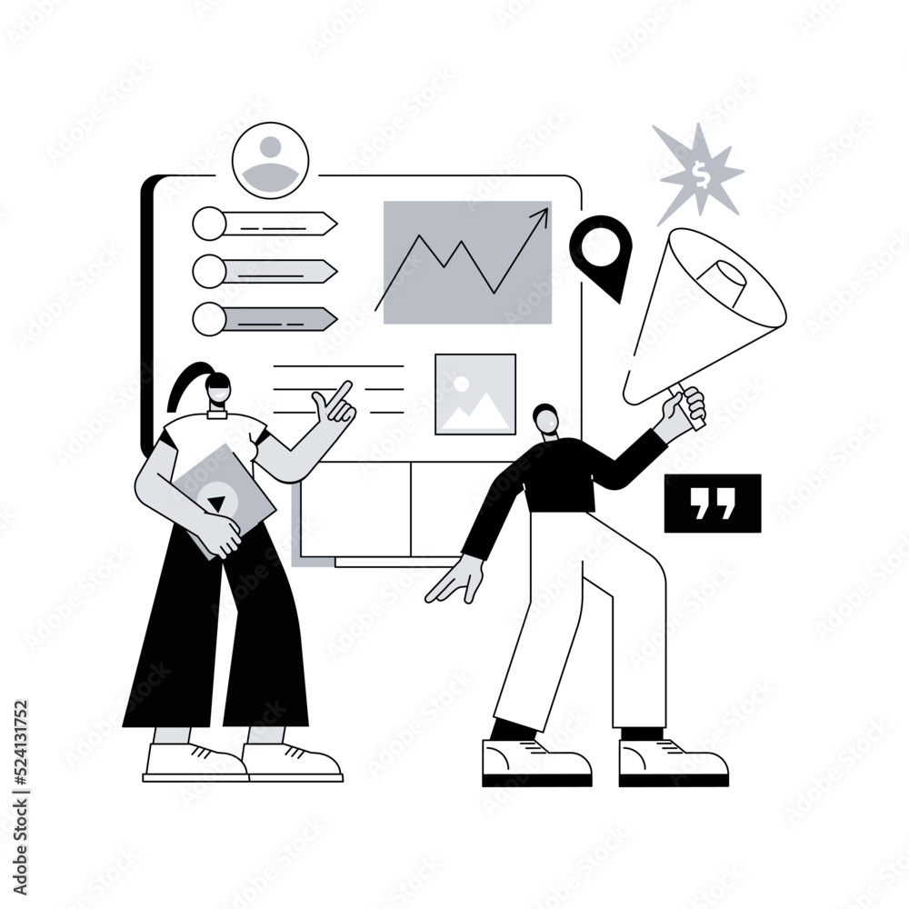 Marketing campaign management abstract concept vector illustration ...