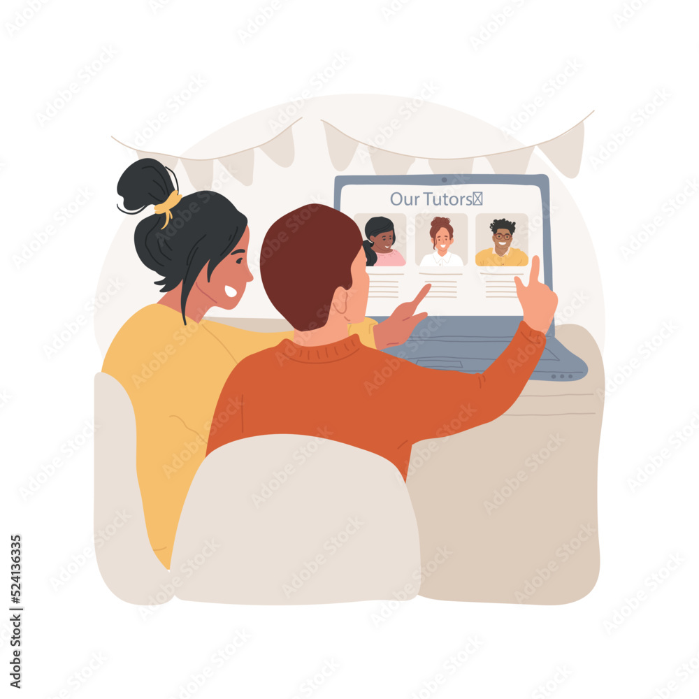 Pick your tutor isolated cartoon vector illustration. Parent choosing ...