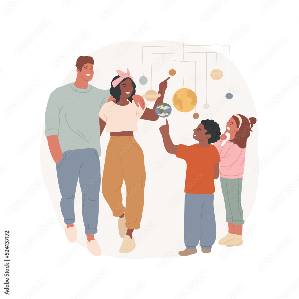 Solar system model isolated cartoon vector illustration. Kids and ... Solar system model isolated cartoon vector illustration. Kids and ...