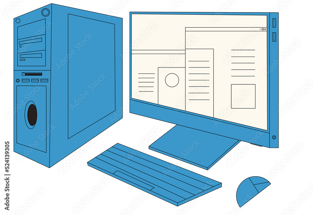 All-in-one Desktop Computer Stock Illustration | Adobe Stock