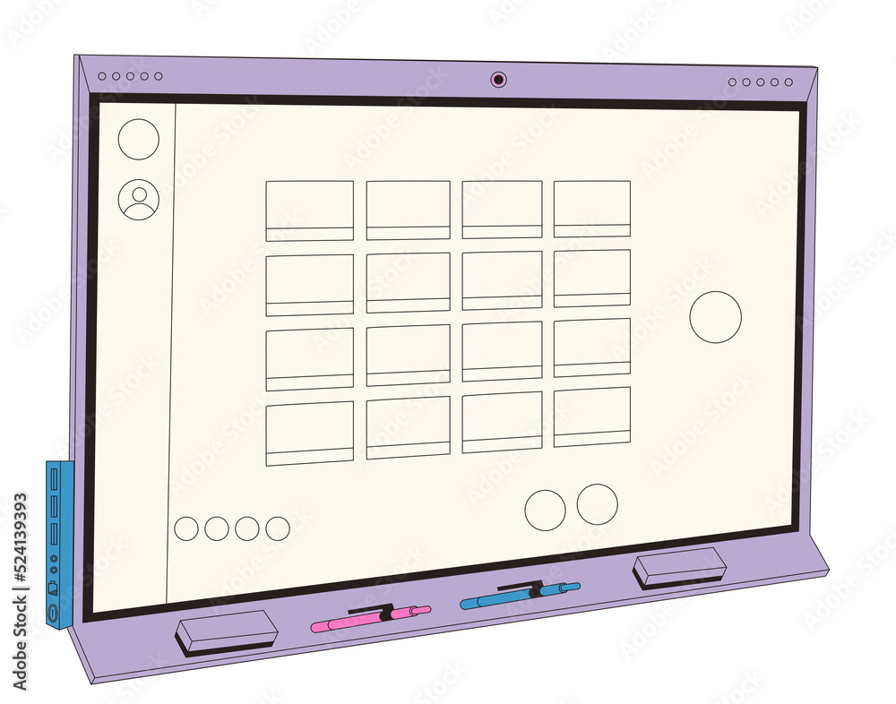 Interactive Classroom School Smartboard Screen Stock Illustration ...