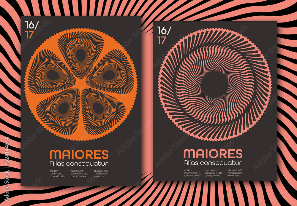 Creative Covers Layout Design with Circular Abstract Forms Stock ...