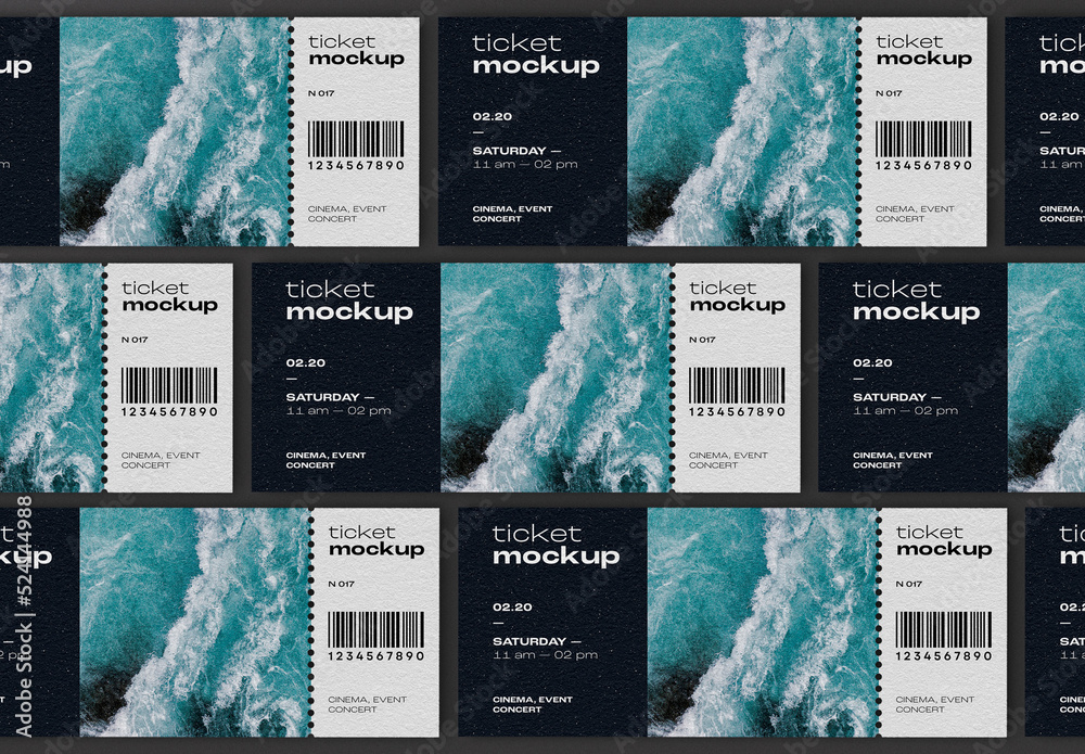 Ticket Mockup Set for Event Branding – Professional Template for ...