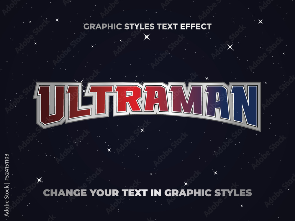 ULTRAMAN SUPERHERO LOGO GRAPHIC STYLES TEXT EFFECT Stock Vector | Adobe ...