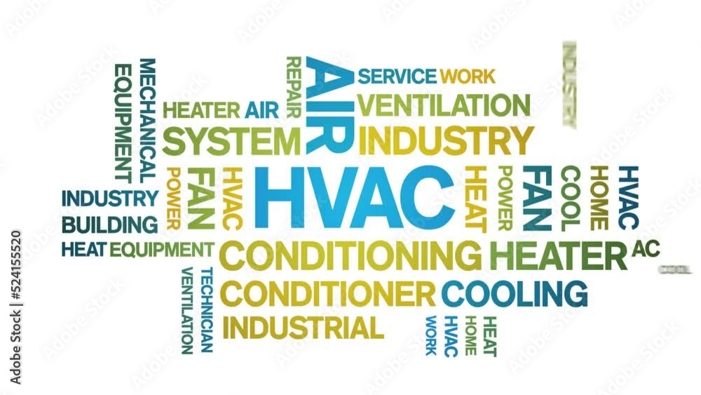 HVAC animated tag word cloud;text design animation kinetic typography ...