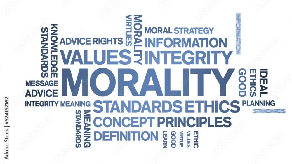 Morality animated tag word cloud;text design animation kinetic ...