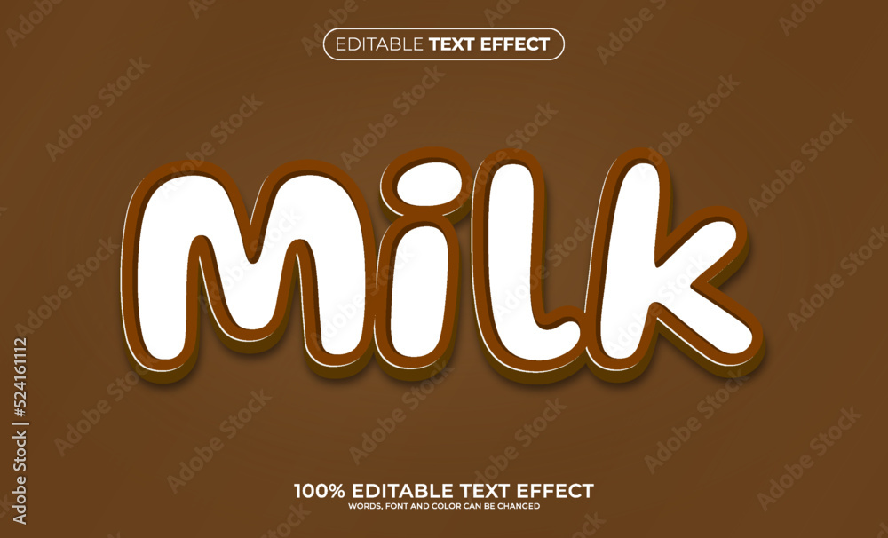 Milk Text Effect, Editable 3D Text Style Stock Vector | Adobe Stock