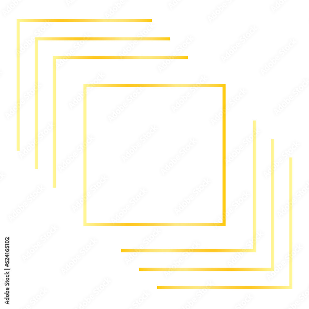 Gold square frame png Stock Illustration | Adobe Stock