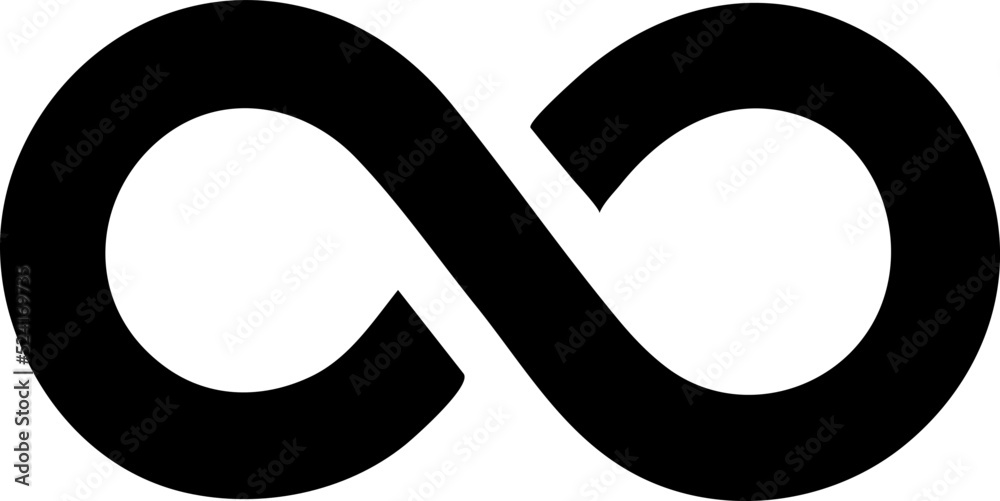 infinity icon, vector on white background editable on white background ...