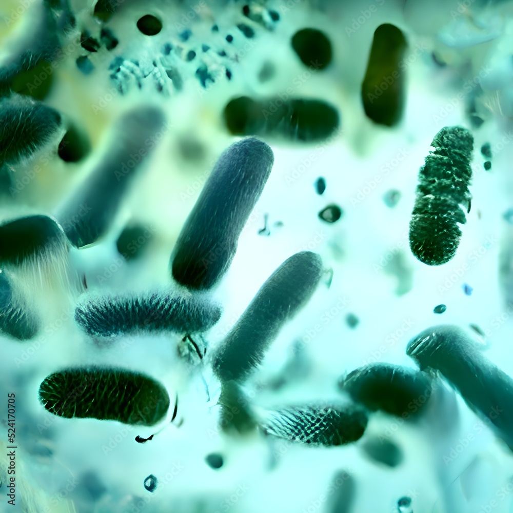 Escherichia Coli E Coli Cells Or 3d Bacteria Under Microscope Stock Illustration Adobe Stock