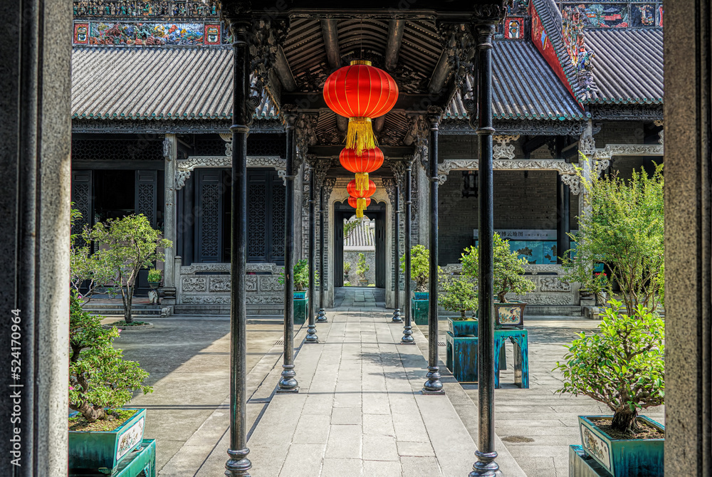 Guangzhou, Guangdong, China. The Chen Clan Ancestral Hall is an academic temple, built in 1894 ...
