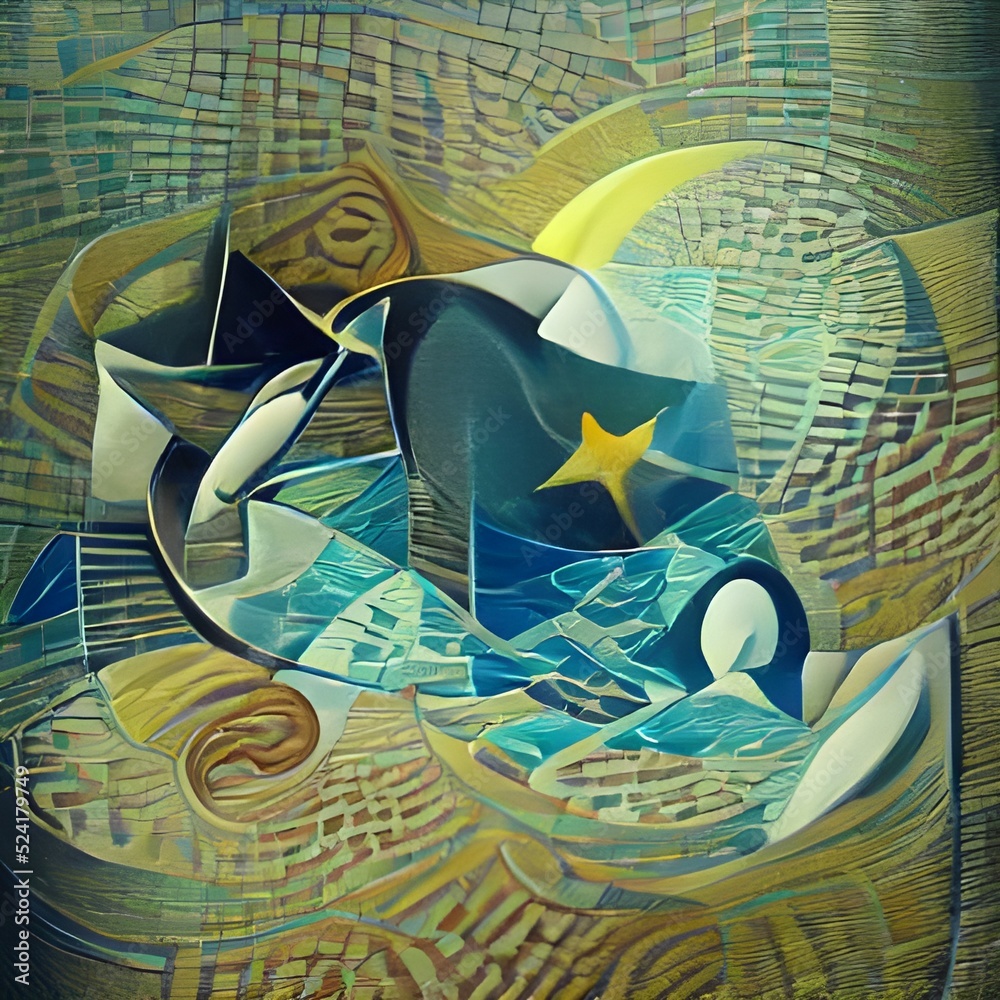 Whales and Dolphins Swimming in the Ocean Wallpaper, Mosaic Art, Sea ...