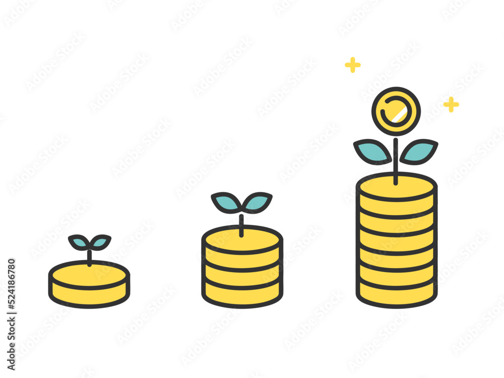 お金を積み立てるイメージのイラスト素材 vector de Stock | Adobe Stock